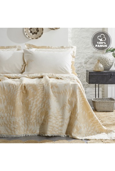 Yataş Bedding Lorena Çift Kişilik Müslin Pike Yatak Örtüsü Takımı - Camel