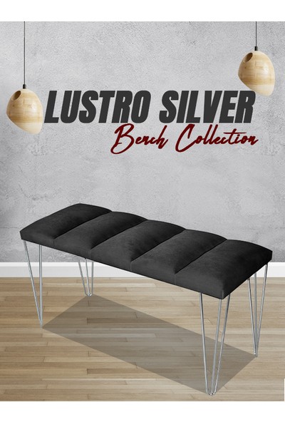 Gazzini Furniture Lustro Model Sılvery Antrasit Bench&puf&koltuk-Metal Ayak 100CM Yatak Odası Takımı&ayna Ucu&önü Puff Gazzini Furniture Lustro Model Sılvery Antrasit Bench&puf&koltuk-Metal Ayak 100CM Yatak Odası Takımı&ayna Ucu&önü Puff