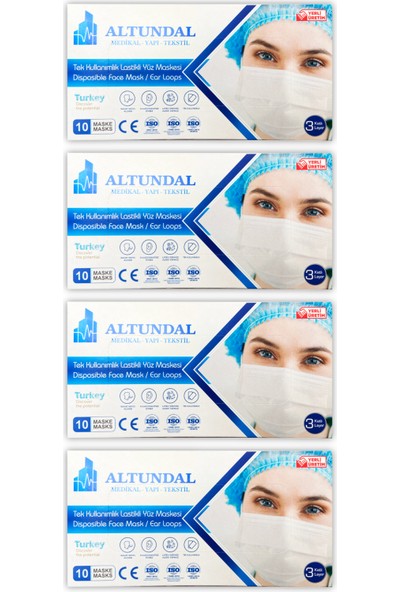 Altundal Medikal Meltblown Filtreli Maske 40 Adet 4 Kutu Altundal Medikal Meltblown Filtreli Maske 40 Adet 4 Kutu