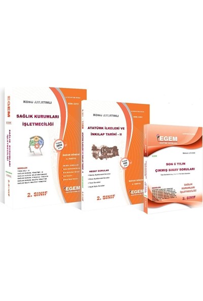 Egem Yayınları Aöf 2.sınıf Sağlık Kurumları Işletmeciliği Set(Bahar Dönemi)Set Egem Yayınları Aöf 2.sınıf Sağlık Kurumları Işletmeciliği Set(Bahar Dönemi)Set