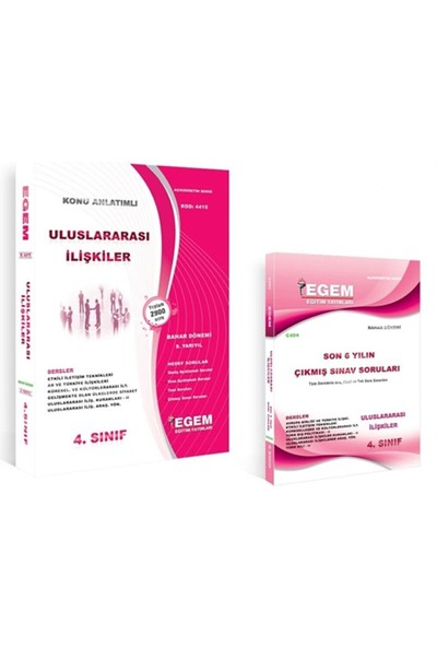 Egem Yayınları Aöf 4.uluslararası Ilişkiler Set Bahar Dönemi 8.yarıyıl