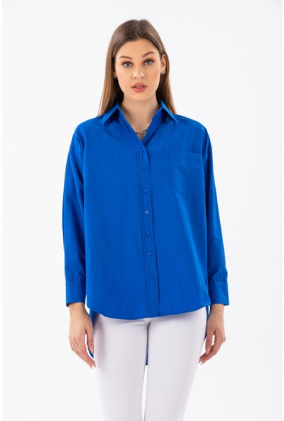 Kırık Beyaz Boyfriend Gömlek