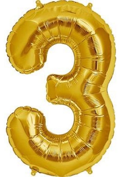 Hediyeconcepti Şekilli Supershape Gold Rakam Folyo Balon 3 Numara Hediyeconcepti Şekilli Supershape Gold Rakam Folyo Balon 3 Numara