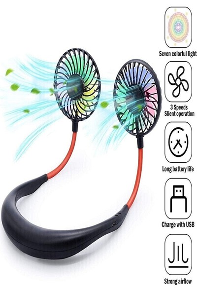 Rechargeable Giyilebilir Spor Fanı Boyun Fanı 360 Derece Rechargeable Giyilebilir Spor Fanı Boyun Fanı 360 Derece