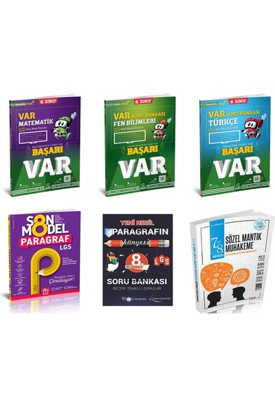 Arı Yayıncılık 8. Sınıf Başarı Var Seti Matematik Türkçe Fen - Model Yayınları Son Model Paragraf - Paragrafın Künyesi Soru Bankası - Lodos Sözel Mantık Soru Bankası Arı Yayıncılık 8. Sınıf Başarı Var Seti Matematik Türkçe Fen - Model Yayınları Son Model Paragraf - Paragrafın Künyesi Soru Bankası - Lodos Sözel Mantık Soru Bankası