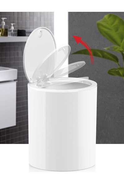 Okyanus Home Beyaz Click Kapak Yuvarlak Çöp Kovası Okyanus Home Beyaz Click Kapak Yuvarlak Çöp Kovası