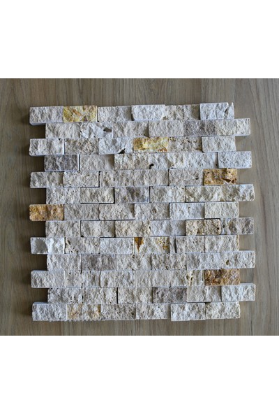 Saçan Mermer 23X48MM Patlatma Taş (Mermer, Traverten) Duvar Kaplama 1 Paket (6 File) Saçan Mermer 23X48MM Patlatma Taş (Mermer, Traverten) Duvar Kaplama 1 Paket (6 File)