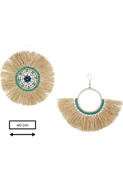 Avangarde Home Life Hasır Rafya Turkuaz 2'li Duvar Süsü Avangarde Home Life Hasır Rafya Turkuaz 2'li Duvar Süsü