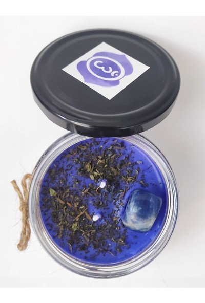 Candle's Flame Üçüncü Göz Çakra Mumu Sandal Ağacı,nane ve Doğal Taşlı Candle's Flame Üçüncü Göz Çakra Mumu Sandal Ağacı,nane ve Doğal Taşlı