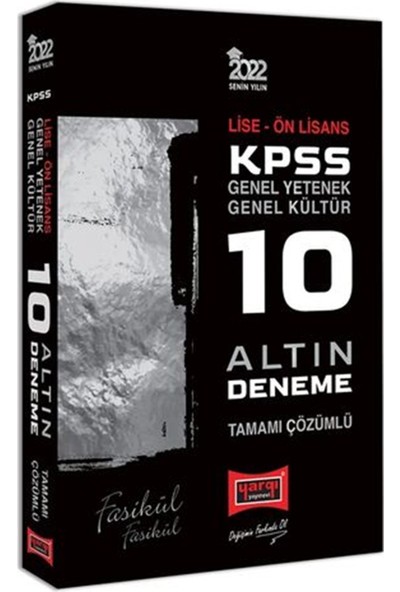 Yargı Yayınevi 2022 KPSS Lise ve Önlisans Adayları İçin Tamamı Çözümlü 10'lu Deneme Yargı Yayınevi 2022 KPSS Lise ve Önlisans Adayları İçin Tamamı Çözümlü 10'lu Deneme