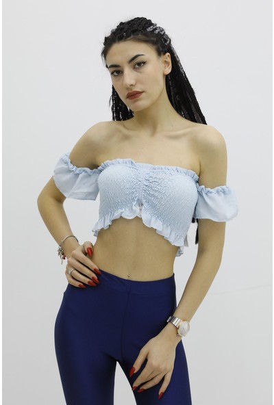 Farkım Butik Balon Kol Lastıklı Bustıyer Farkım Butik Balon Kol Lastıklı Bustıyer