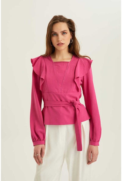 Hukka Fuşya Bluz