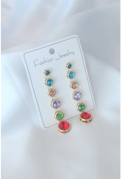 Clariss Renkli Zirkon Taş Kadın Küpe