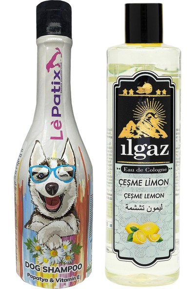 Le Patix Köpek Şampuanı Tüy Dökülme ve Topaklanma Önleyici Koku Giderici Papatya Özlü Pet Şampuan 400 ml + Ilgaz Elit 400ML Çeşme Limonu Kolonya 80 Derece Le Patix Köpek Şampuanı Tüy Dökülme ve Topaklanma Önleyici Koku Giderici Papatya Özlü Pet Şampuan 400 ml + Ilgaz Elit 400ML Çeşme Limonu Kolonya 80 Derece
