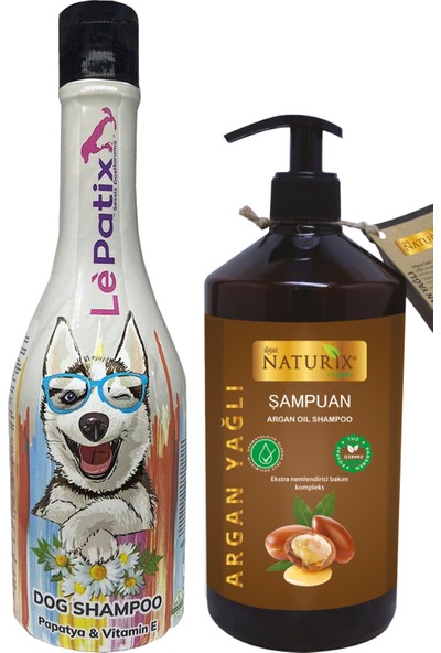 Le Patix Köpek Şampuanı Tüy Dökülme ve Topaklanma Önleyici Koku Giderici Papatya Özlü Pet Şampuan 400 ml + Bitkisel Argan Yağlı Şampuan 600ML Le Patix Köpek Şampuanı Tüy Dökülme ve Topaklanma Önleyici Koku Giderici Papatya Özlü Pet Şampuan 400 ml + Bitkisel Argan Yağlı Şampuan 600ML
