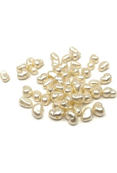 Tahtakaledeyim 10 mm Kırık (Şekilsiz) Inci Boncuk Krem Renk Delikli 50 gr Tahtakaledeyim 10 mm Kırık (Şekilsiz) Inci Boncuk Krem Renk Delikli 50 gr