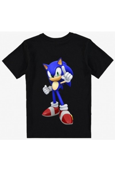 Mood Sonic Baskılı T-Shirt 8 - 9 (140) Yaş Beden - Siyah - Mood
