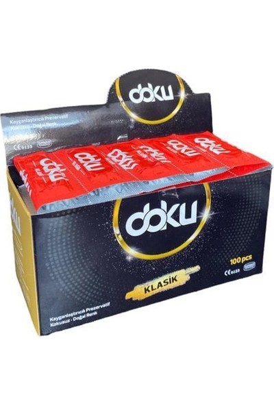 Doku PREZERVATİF KLASİK KAYGANLAŞTIRICILI 100 LÜ Doku PREZERVATİF KLASİK KAYGANLAŞTIRICILI 100 LÜ
