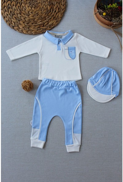 Ways Erkek Bebek 3'lü Mevsimlik Takım Efendi Mavi 3-6 Ay PS11045 Ways Erkek Bebek 3'lü Mevsimlik Takım Efendi Mavi 3-6 Ay PS11045