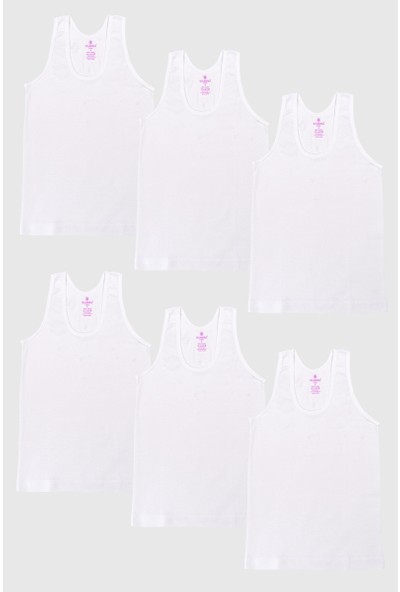 Ceylanoğlu 6'lı Kız Çocuğu Ribana Saten Geniş Askılı Atlet 315