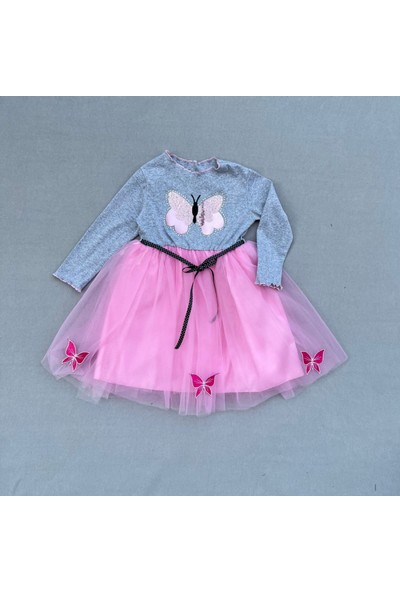 Ways Kız Çocuk Elbise Kelebek Desenli Tütü Pembe 6 Yaş PS10407 Ways Kız Çocuk Elbise Kelebek Desenli Tütü Pembe 6 Yaş PS10407