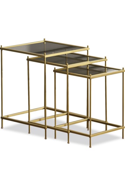 Assu Casa Assucasa Brad 3'lü Metal Zigon Yan Sehpa