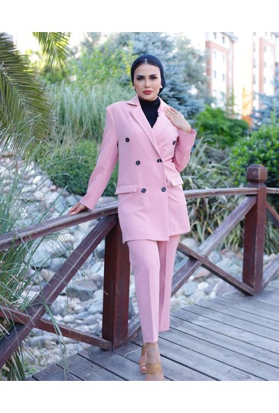 Afra Tekstil Atlas Ceket Takım 1284