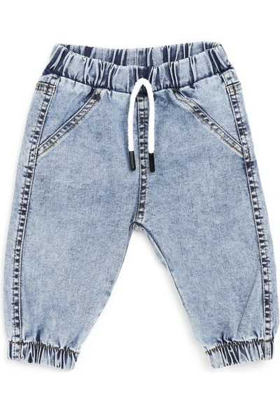 Hellobaby Basic Erkek Bebek Beli Lastikli Denim Pantolon Hellobaby Basic Erkek Bebek Beli Lastikli Denim Pantolon