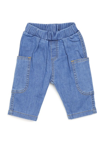 Hellobaby Basic Kız Bebek Lastikli Denim Pantolon