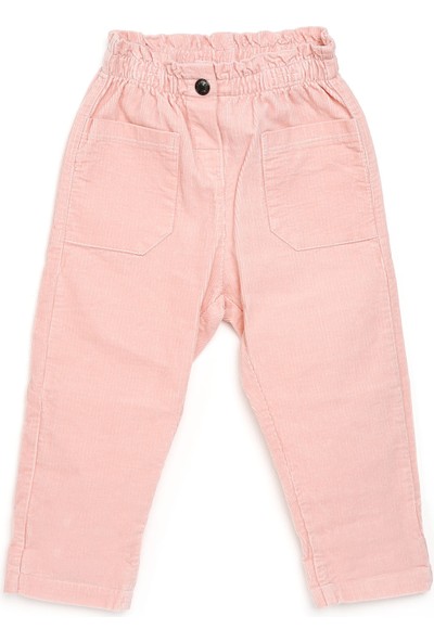 Hellobaby Basic Kız Bebek Cepli Kadife Pantolon