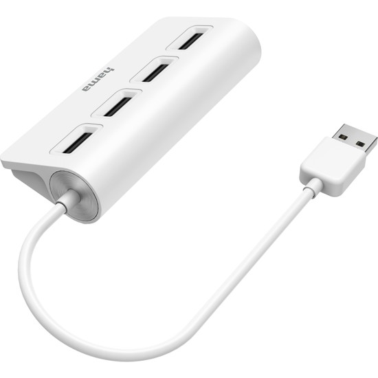 Hama USB Hub, 4 Ports, USB 2.0, 480 Mbit/s, Beyaz Fiyatı