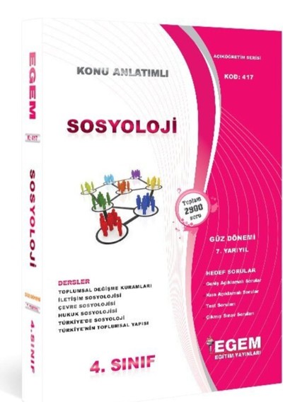Egem Yayınları Aöf Sosyoloji 4. Sınıf Güz Dönemi Konu Anlatımlı Soru Bankası Egem Yayınları Aöf Sosyoloji 4. Sınıf Güz Dönemi Konu Anlatımlı Soru Bankası