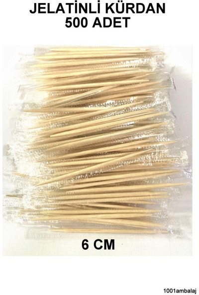 Kürdan Jelatinlı 6 cm 500 Lü 1 Kutu Kürdan Jelatinlı 6 cm 500 Lü 1 Kutu