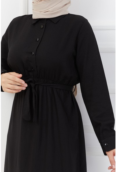 Önden Düğmeli Tesettür Elbise
