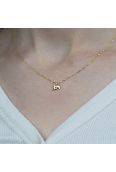 Lilarote Fil Altın Kolye