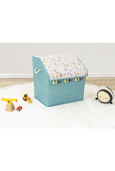 Mor Bebe Baby Köşeli Kapaklı Kutu (Mavi) 40X38X44