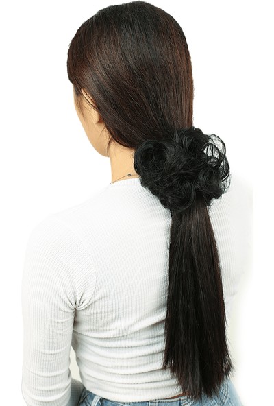 Stil Budur Saçlı Lastikli Topuz Toka - Siyah Stil Budur Saçlı Lastikli Topuz Toka - Siyah