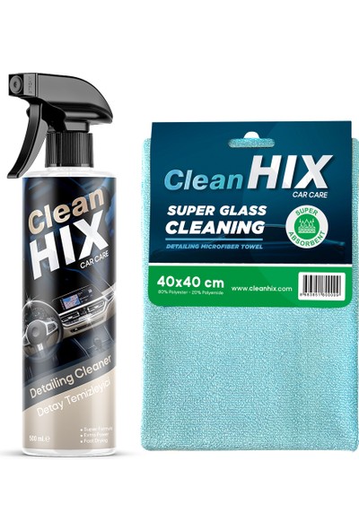 Clean Hix Car Care Detaylı Araç Içi Temizleyici 500 ml Mikrofiber Temizlik Bezi 40X40 cm Clean Hix Car Care Detaylı Araç Içi Temizleyici 500 ml Mikrofiber Temizlik Bezi 40X40 cm