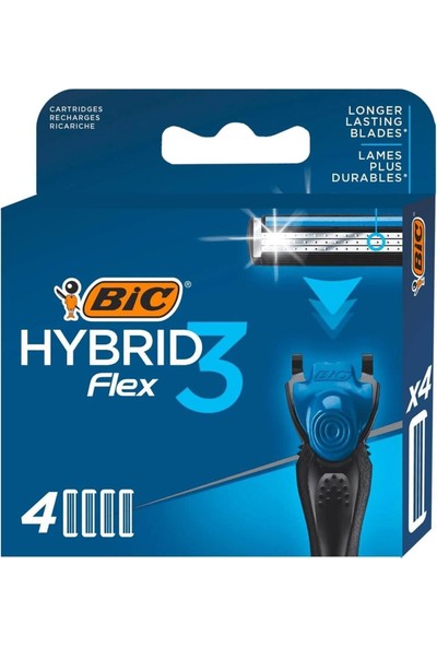 Bıc Flex3 Traş Bıçağı Hybrid 3 Bıçaklı 4 Yedek Kartuş Bıc Flex3 Traş Bıçağı Hybrid 3 Bıçaklı 4 Yedek Kartuş
