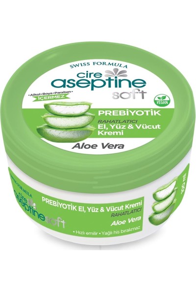 Cire Aseptine Soft Aloe Vera Özlü Rahatlatıcı Besleyici Prebiyotikli Krem 100 ml Cire Aseptine Soft Aloe Vera Özlü Rahatlatıcı Besleyici Prebiyotikli Krem 100 ml