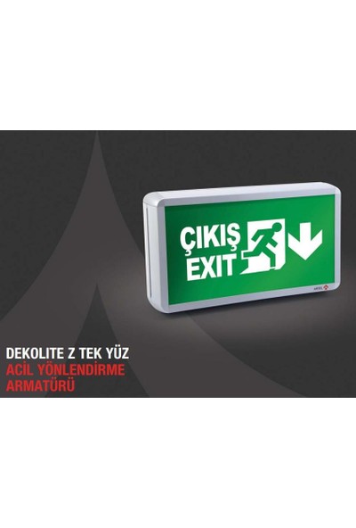 Arsel Dekolite Z Serisi AE50-5213-L(500) Acil Çıkış Yönlendirme Armatürü Kesintide 180 Dak. Yanan 500 Lümen LED