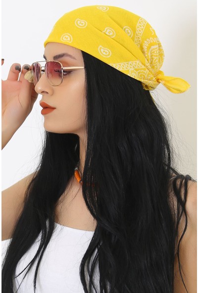 Desenli Bandana Sarı - 8863.571.
