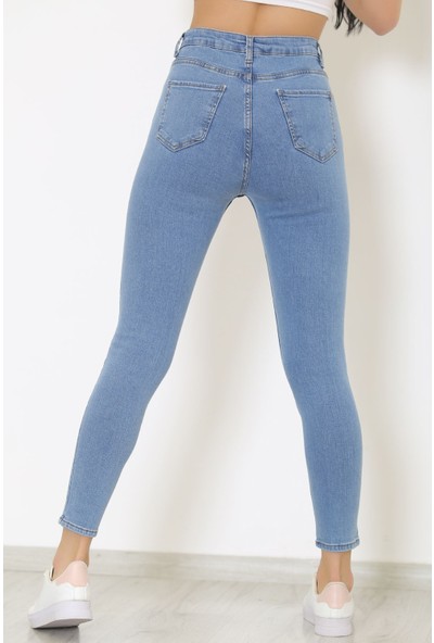 Asel Duru Dar Paça Kot Pantolon Açıkmavi - 2003.392. Asel Duru Dar Paça Kot Pantolon Açıkmavi - 2003.392.