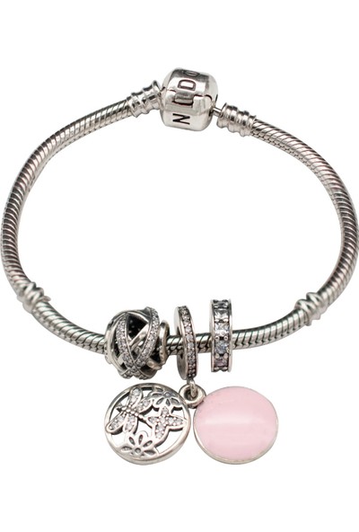 Nur Silver Pandora Gümüş Kombin Bileklik
