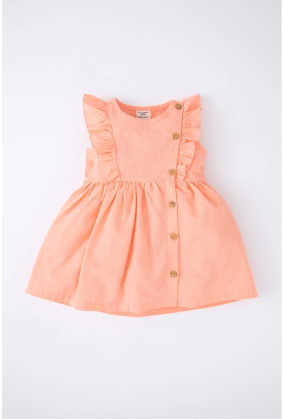 DeFacto Kız Bebek Regular Fit Bisiklet Yaka Kolsuz Poplin Elbise Z2328A222SM DeFacto Kız Bebek Regular Fit Bisiklet Yaka Kolsuz Poplin Elbise Z2328A222SM