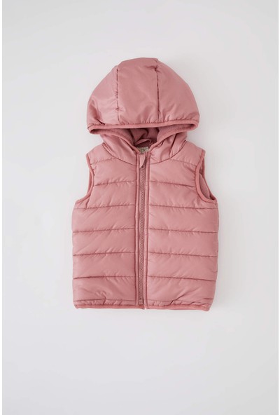 DeFacto Kız Bebek Regular Fit Kapüşonlu Cepli Mikro Polar Astarlı Yelek X5156A222AU DeFacto Kız Bebek Regular Fit Kapüşonlu Cepli Mikro Polar Astarlı Yelek X5156A222AU