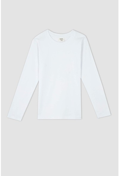 DeFacto Erkek Çocuk Okula Dönüş Bisiklet Yaka Uzun Kollu Pamuklu Penye TIŞÖRT K1686A622AU DeFacto Erkek Çocuk Okula Dönüş Bisiklet Yaka Uzun Kollu Pamuklu Penye TIŞÖRT K1686A622AU