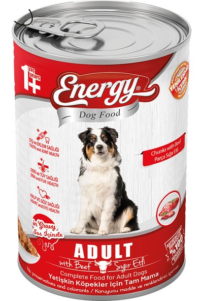 Dog Food Energy Sığır Etli Yetişkin Islak Köpek Maması 400 G Özel Koli 6 Adet Dog Food Energy Sığır Etli Yetişkin Islak Köpek Maması 400 G Özel Koli 6 Adet
