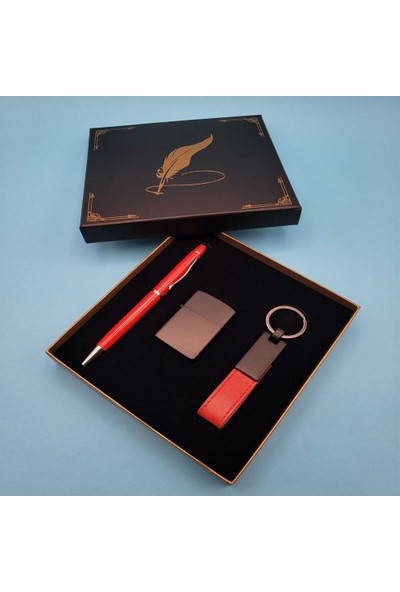 Strongart Kırmızı Anahtarlık Çakmak ve Touchpen Kalem