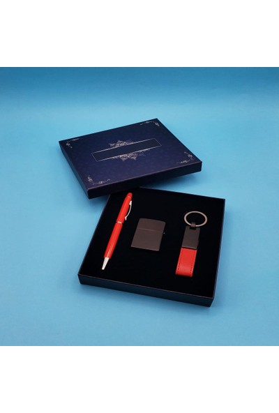 Strongart Kırmızı Kalem Çakmak Anahtarlık Set